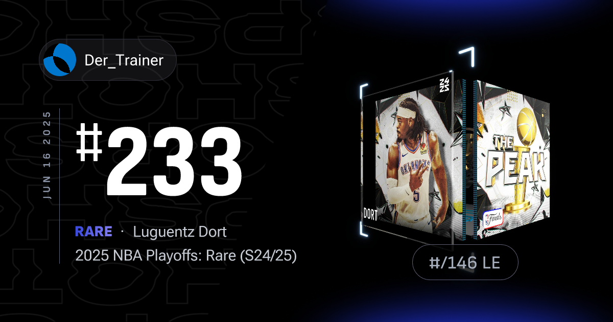 Luguentz Dort - Owned by Der_Trainer | NBA Top Shot