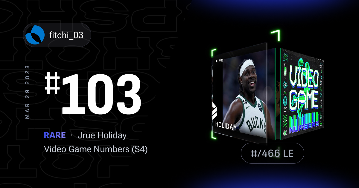 Jrue Holiday - Owned by fitchi_03 | NBA Top Shot