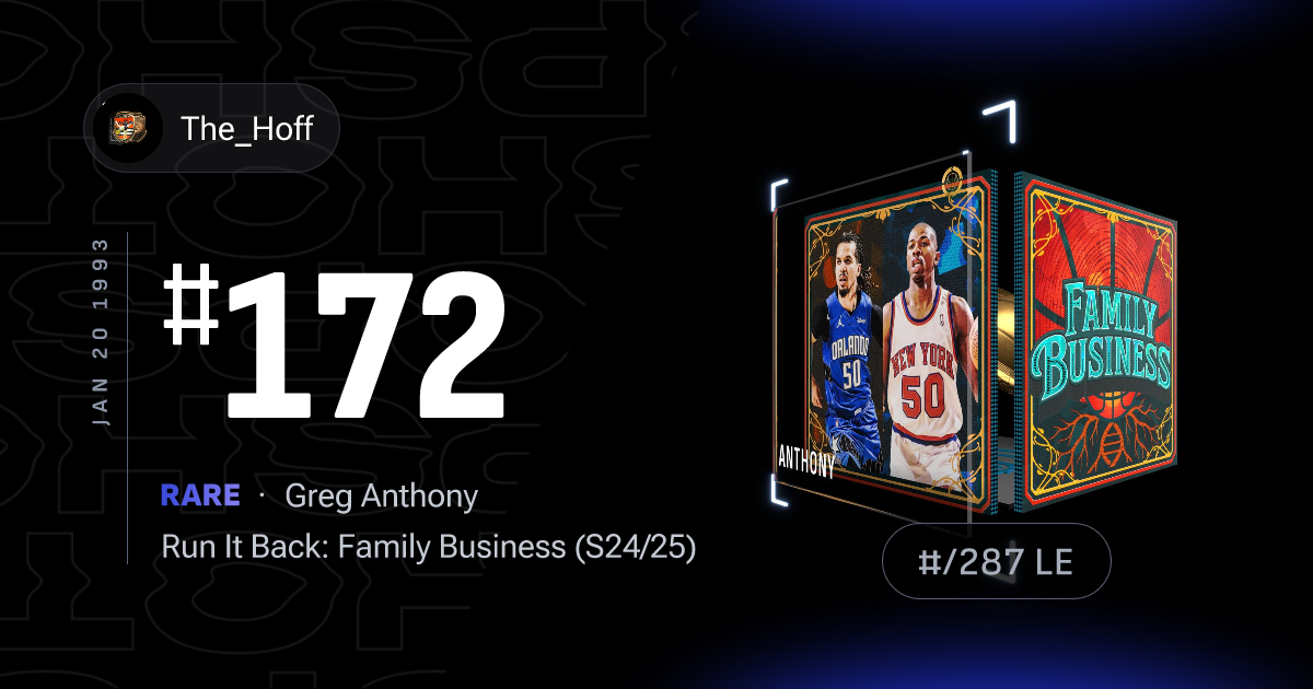 Greg Anthony and Son Cole Rock The Rims - Owned by The_Hoff | NBA Top Shot