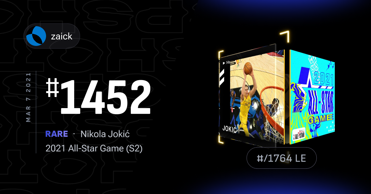 Nikola Jokić dunks in the paint in 2021 All-Star Game - Owned by zaick ...