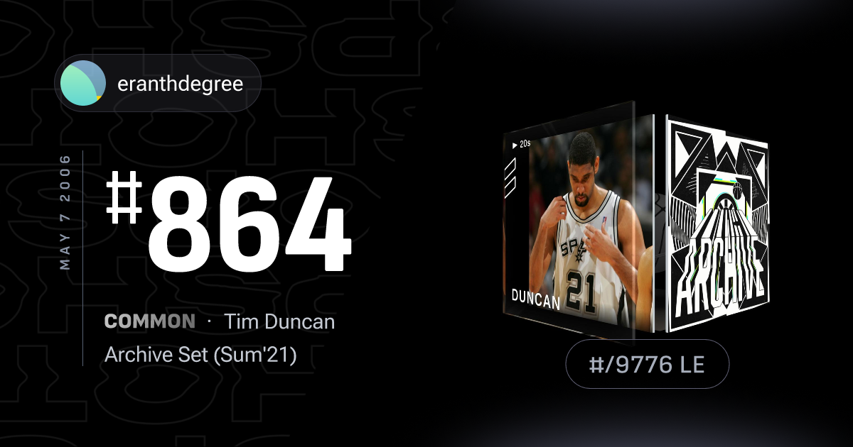 Tim Duncan rolls to the rack for slam in 2006 Playoffs - Owned by ...