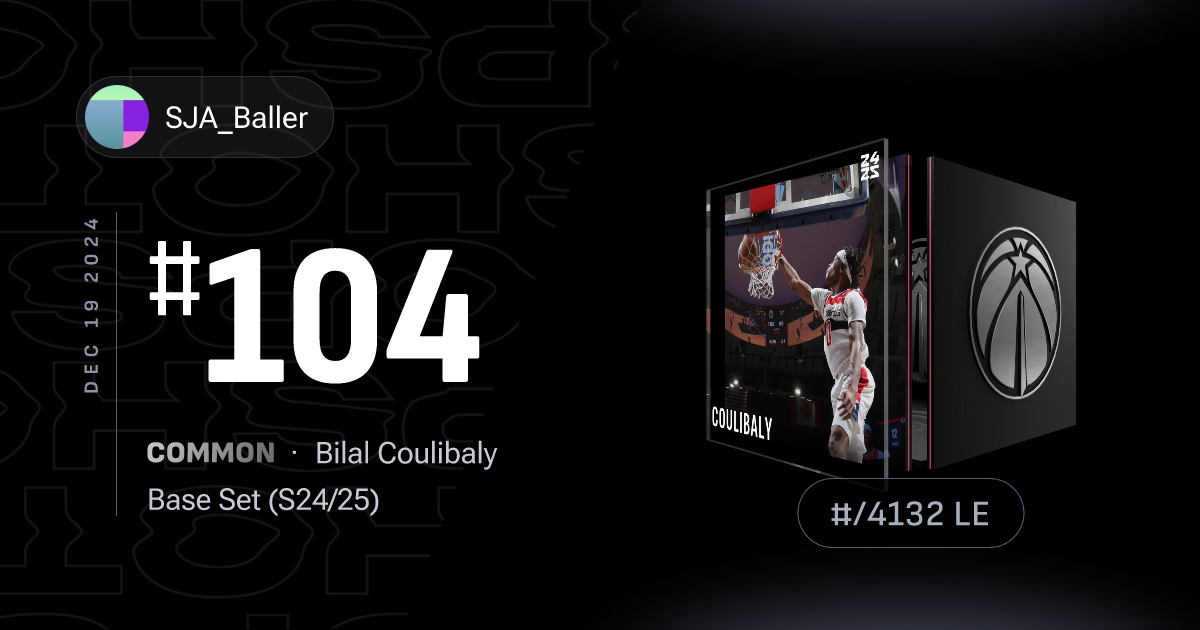 Bilal Coulibaly - Owned by SJA_Baller | NBA Top Shot